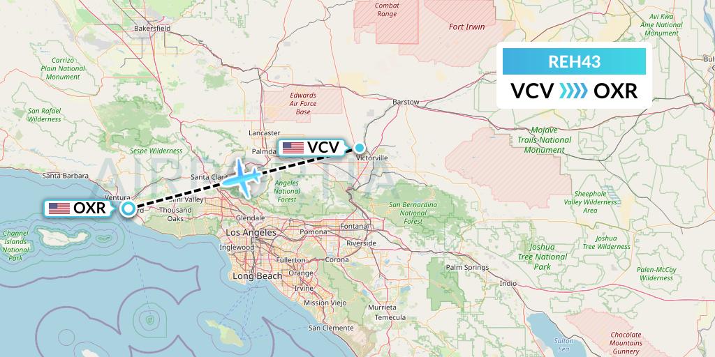 REH43 Flight Status Reach Air Medical Services: Victorville to Oxnard