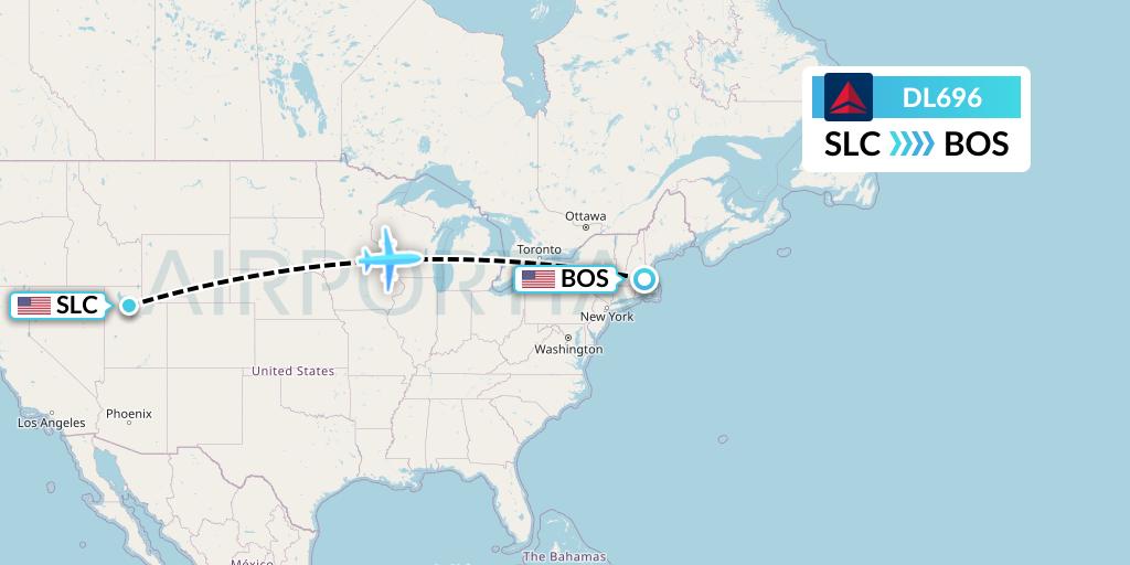 DL696 Flight Status Delta Air Lines: Salt Lake City to Boston (DAL696)