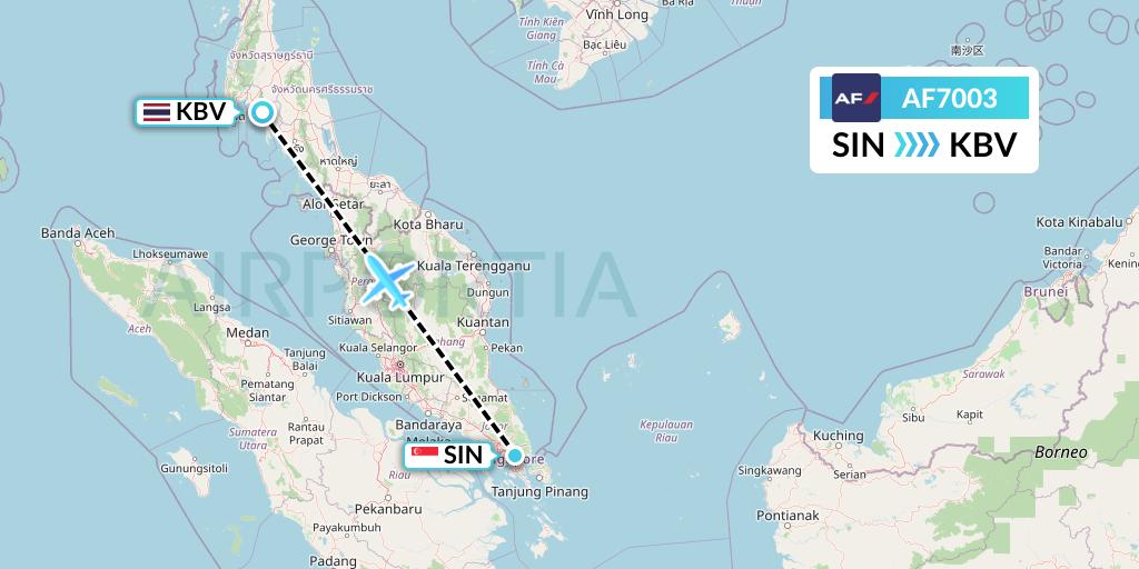 AF7003 Flight Status Air France: Singapore to Krabi (AFR7003)