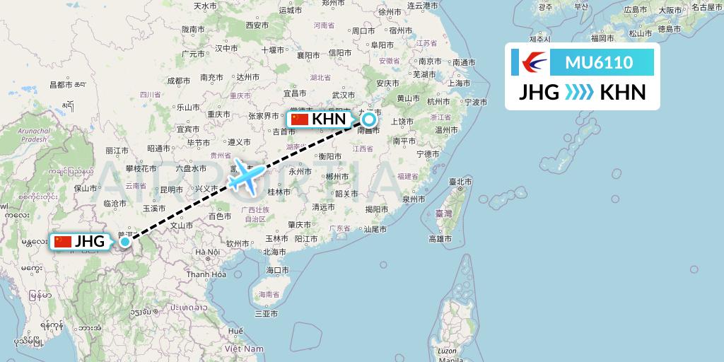MU6110 Flight Status China Eastern Airlines: Jinghong to Nanchang (CES6110)