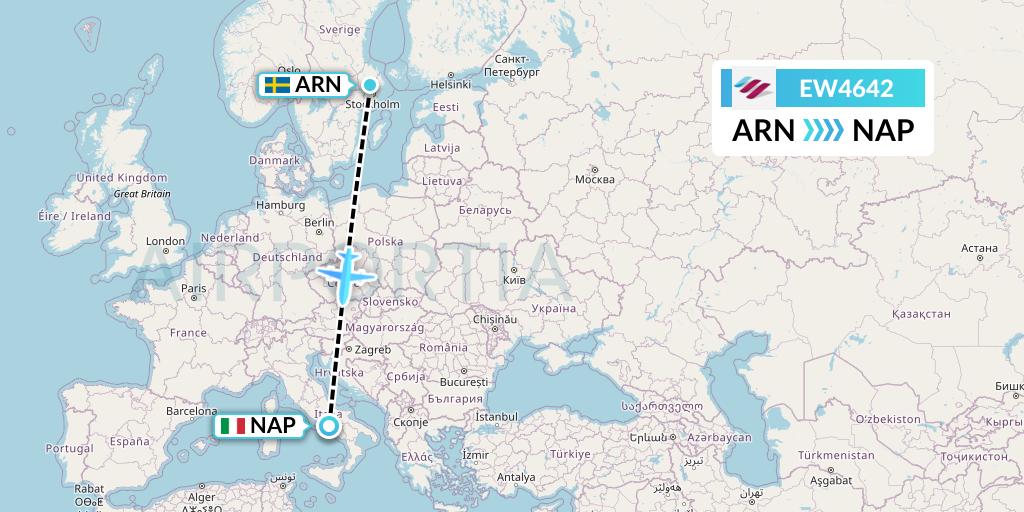 EW4642 Flight Status Eurowings: Stockholm to Naples (EWG4642)