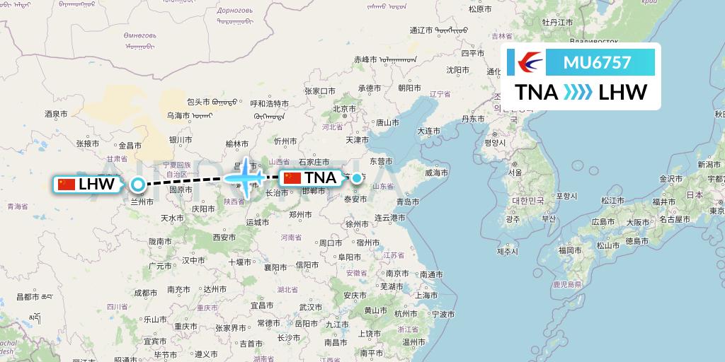 MU6757 Flight Status China Eastern Airlines: Jinan to Lanzhou (CES6757)