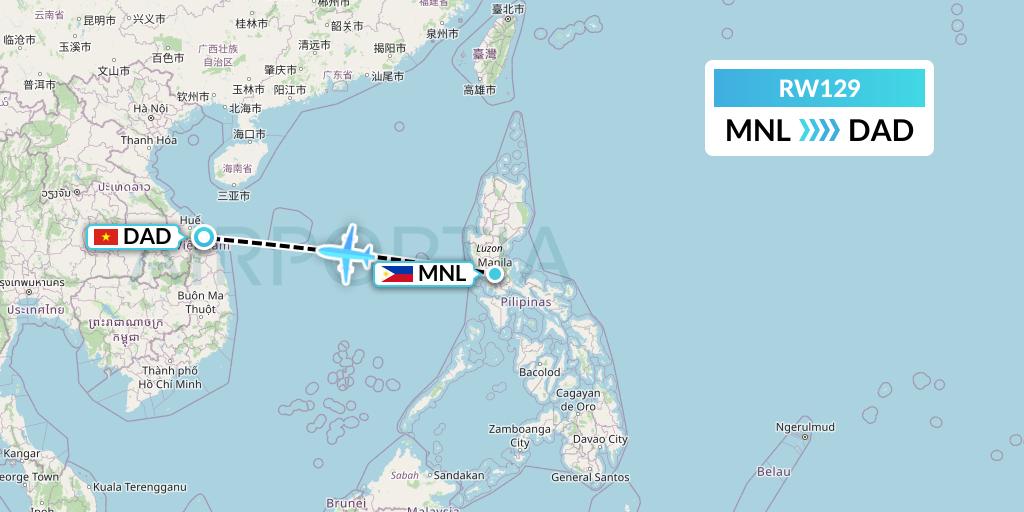 RW129 Flight Status Royal Air Charter: Manila to Da Nang (RYL129)