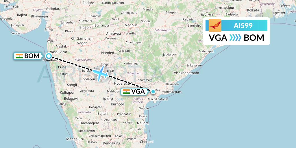 AI599 Flight Status Air India: Vijayawada to Mumbai (AIC599)