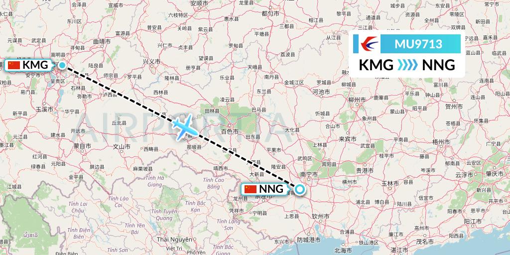 MU9713 Flight Status China Eastern Airlines: Kunming to Nanning (CES9713)