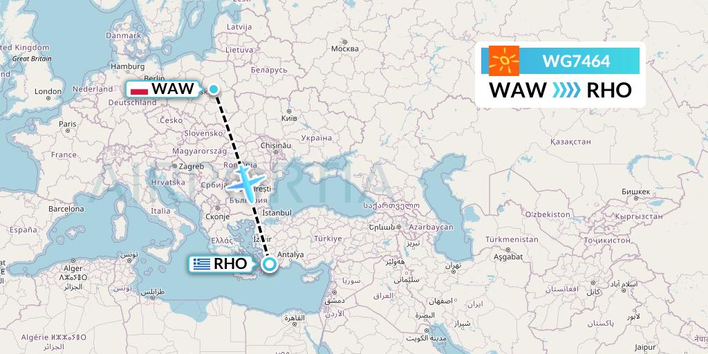 WG7464 Flight Status Sunwing Airlines: Warsaw to Rhodes (SWG7464)