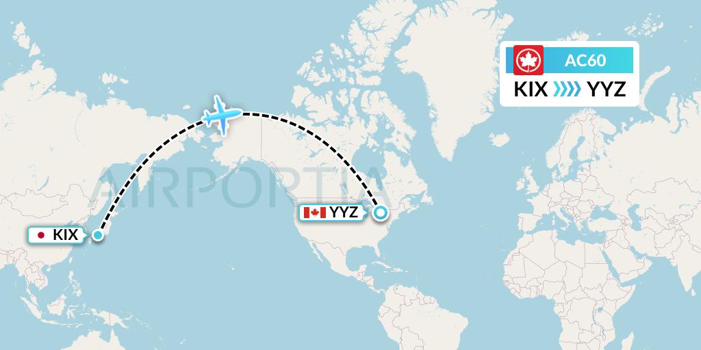 AC60 Flight Status Air Canada: Osaka to Toronto (ACA60)