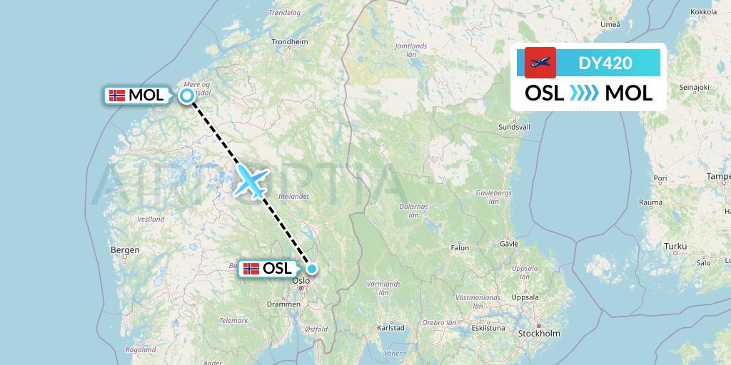 DY420 Flight Status Norwegian: Oslo to Molde (NAX420)