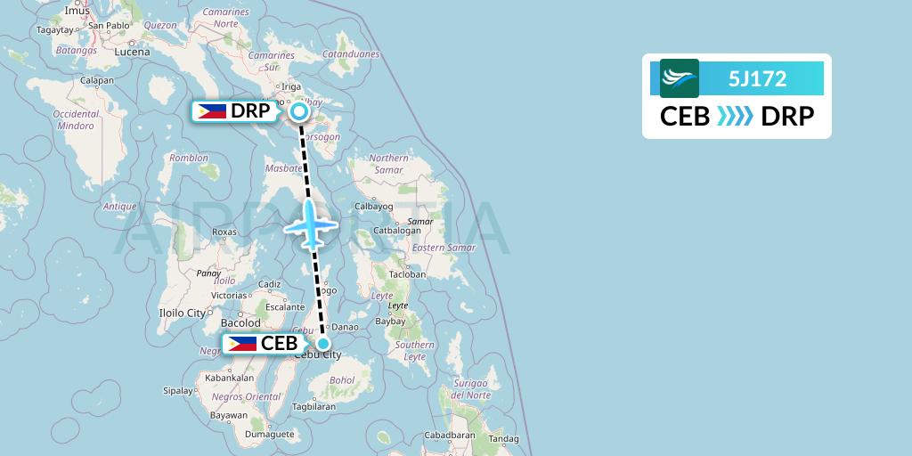 5J172 Flight Status CEBU Pacific Air: Cebu to Legazpi (CEB172)