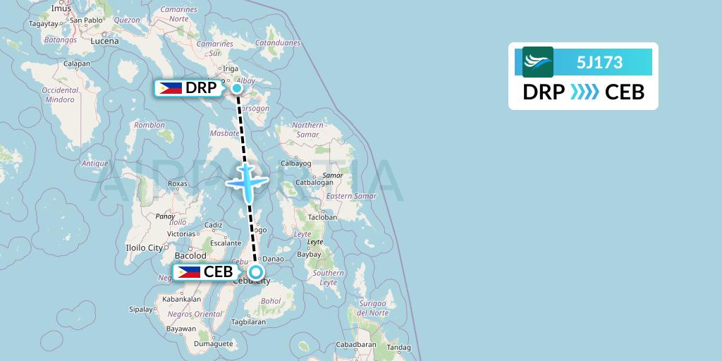 5J173 Flight Status CEBU Pacific Air: Legazpi to Cebu (CEB173)