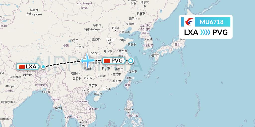 MU6718 Flight Status China Eastern Airlines: Lhasa to Shanghai (CES6718)