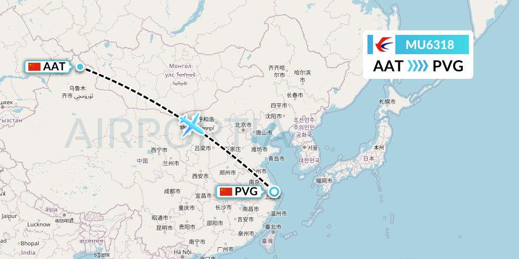 MU6318 Flight Status China Eastern Airlines: Altay to Shanghai (CES6318)