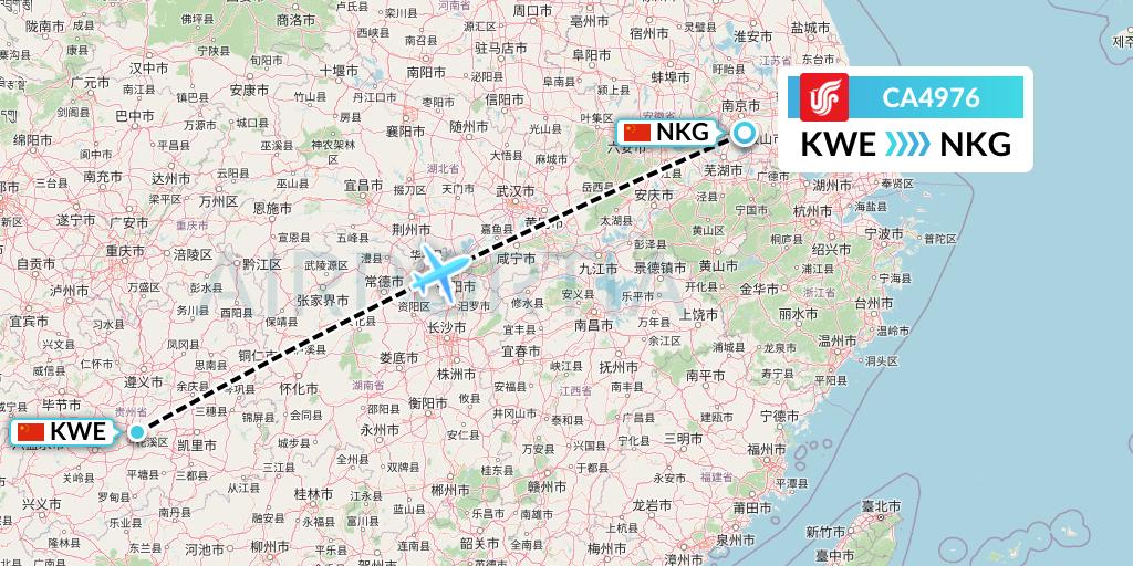 CA4976 Flight Status Air China: Guiyang to Nanjing (CCA4976)