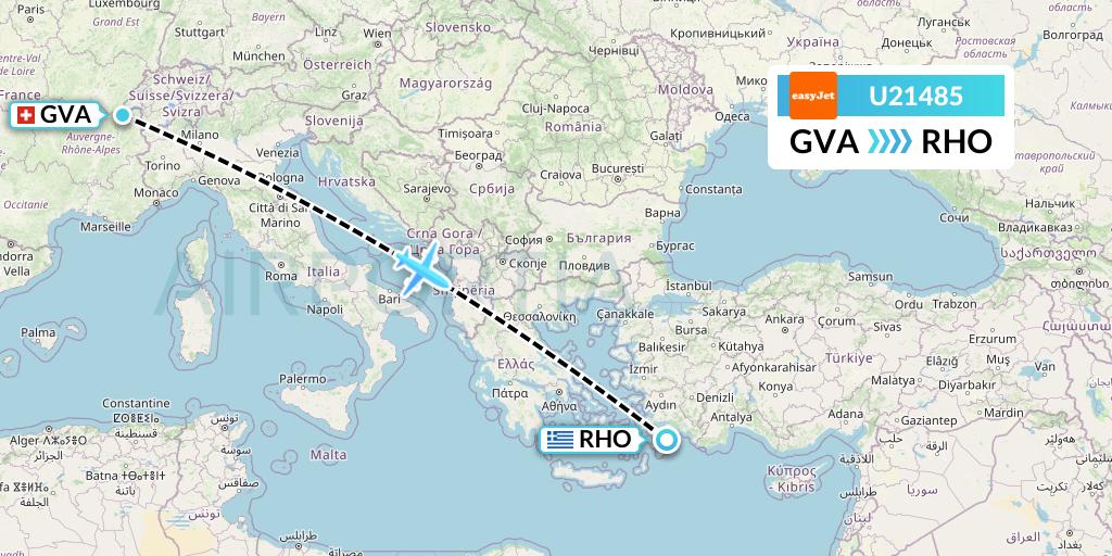 U21485 Flight Status EasyJet: Geneva to Rhodes (EZY1485)