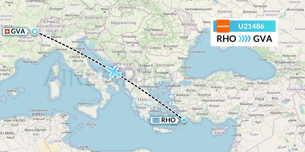 U21486 Flight Status EasyJet: Rhodes to Geneva (EZY1486)