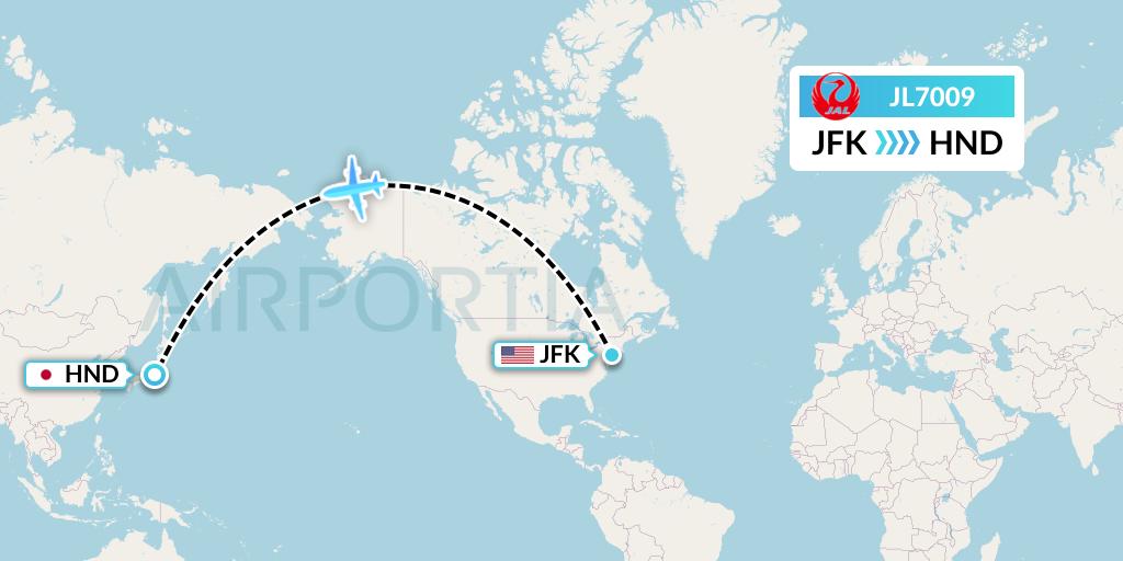 JL7009 Flight Status Japan Airlines: New York to Tokyo (JAL7009)