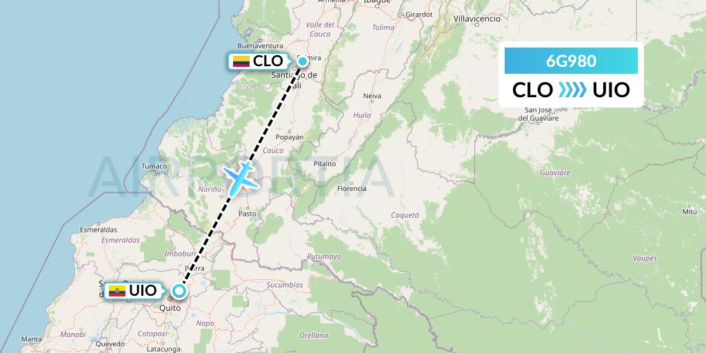 6G980 Flight Status Go2Sky: Cali to Quito (RLX980)