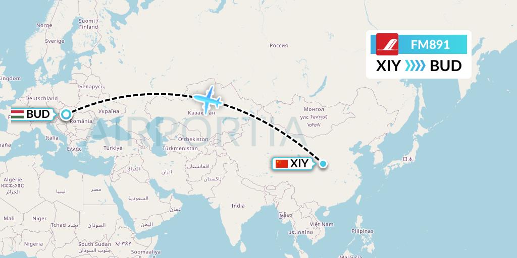 FM891 Flight Status Shanghai Airlines: Xi'an to Budapest (CSH891)