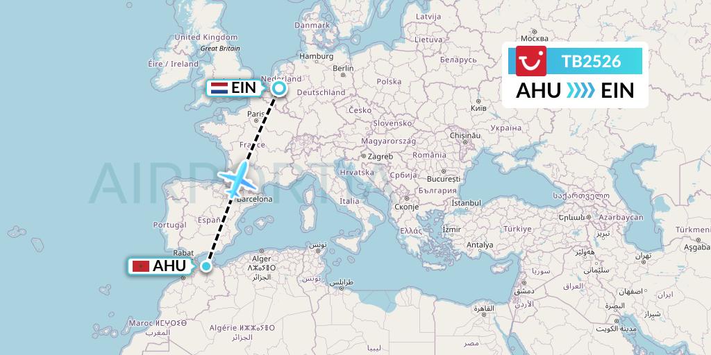TB2526 Flight Status TUI fly Belgium: Al Hoceima to Eindhoven (JAF2526)