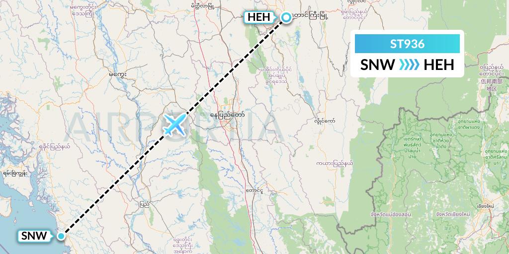 ST936 Flight Status Air Thanlwin: Thandwe to Heho