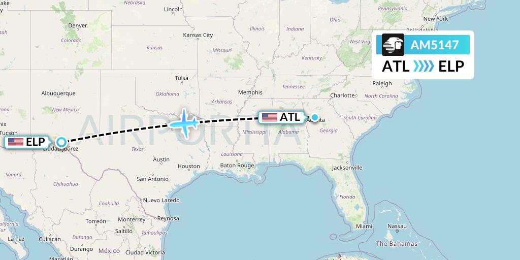 AM5147 Flight Status Aeromexico: Atlanta to El Paso (AMX5147)