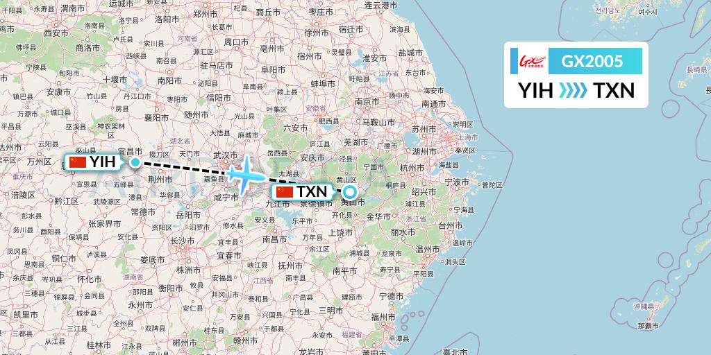 GX2005 Flight Status GX Airlines: Yichang to Huangshan City (CBG2005)