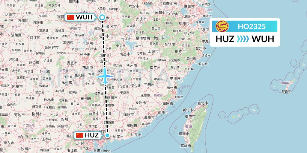 HO2325 Flight Status Juneyao Airlines: Huizhou to Wuhan (DKH2325)