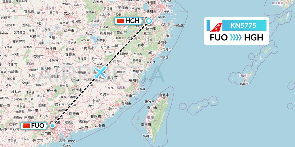 KN5775 Flight Status China United Airlines: Foshan to Hangzhou (CUA5775)