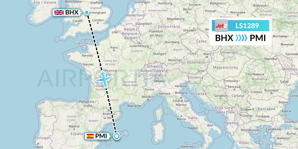 LS1289 Flight Status Jet2: Birmingham to Palma de Mallorca (EXS1289)