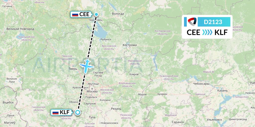 D2123 Flight Status Severstal Aircompany: Cherepovets to Kaluga (SSF123)