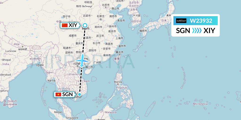 W23932 Flight Status Flex Flight: Ho Chi Minh City to Xi'an (FXT3932)