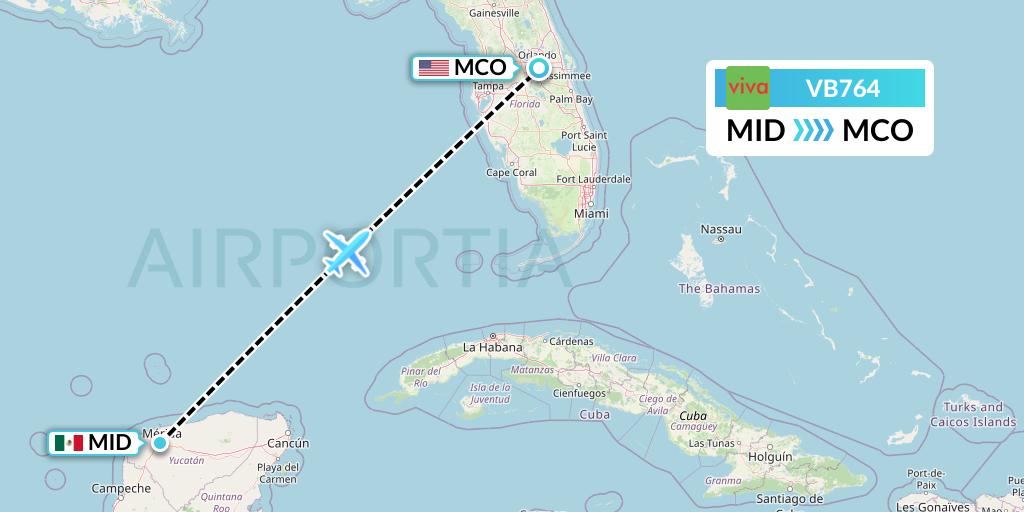 VB764 Flight Status VivaAerobus: Merida to Orlando (VIV764)