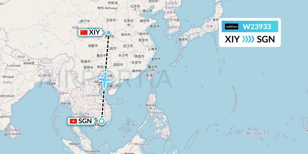 W23933 Flight Status Flex Flight: Xi'an to Ho Chi Minh City (FXT3933)