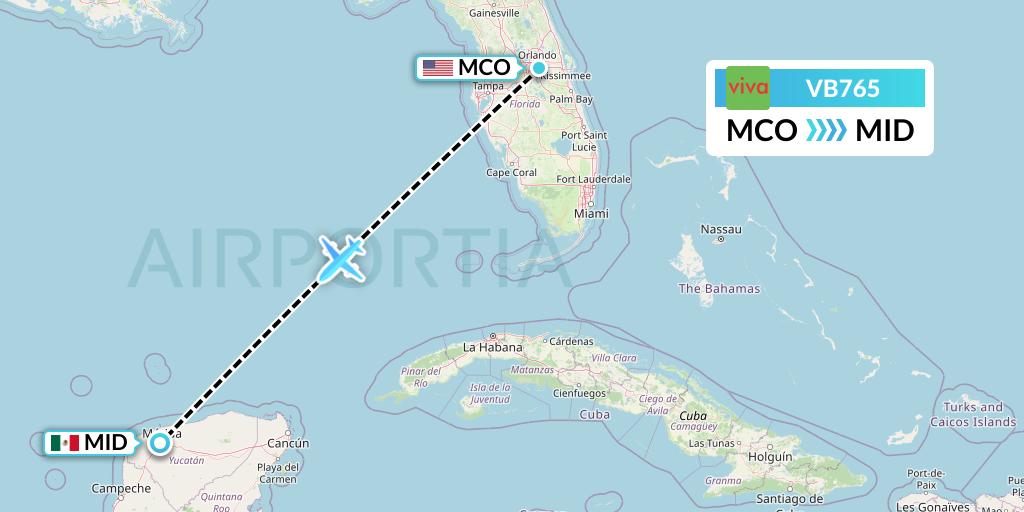 VB765 Flight Status VivaAerobus: Orlando to Merida (VIV765)