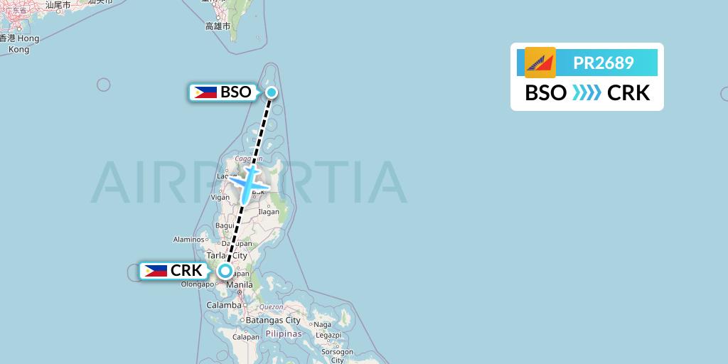 PR2689 Flight Status Philippine Airlines: Basco to Angeles City (PAL2689)