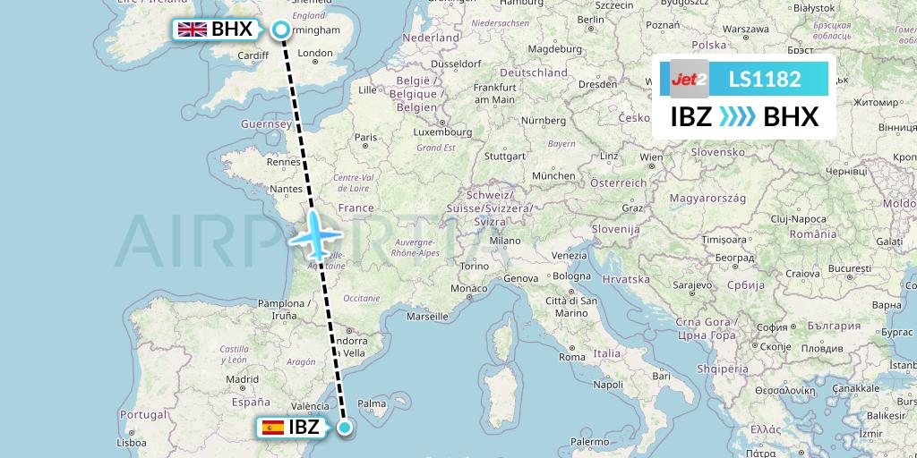 LS1182 Flight Status Jet2: Ibiza to Birmingham (EXS1182)