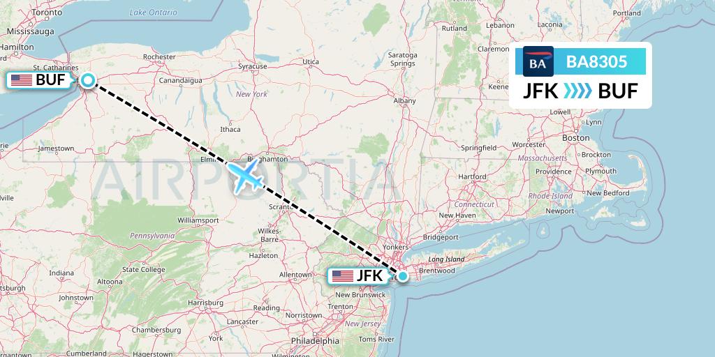 BA8305 Flight Status British Airways: New York to Buffalo (BAW8305)