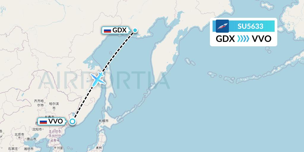 SU5633 Flight Status Aeroflot: Magadan to Vladivostok (AFL5633)