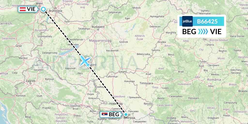 B66425 Flight Status JetBlue Airways: Belgrade to Vienna (JBU6425)