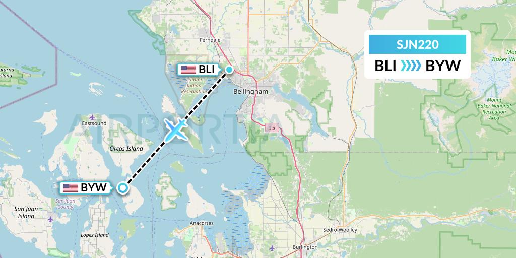 SJN220 Flight Status San Juan Airlines: Bellingham to Blakely Island