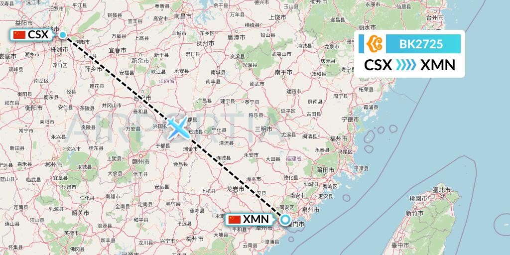 BK2725 Flight Status Okay Airways: Changsha to Xiamen (OKA2725)