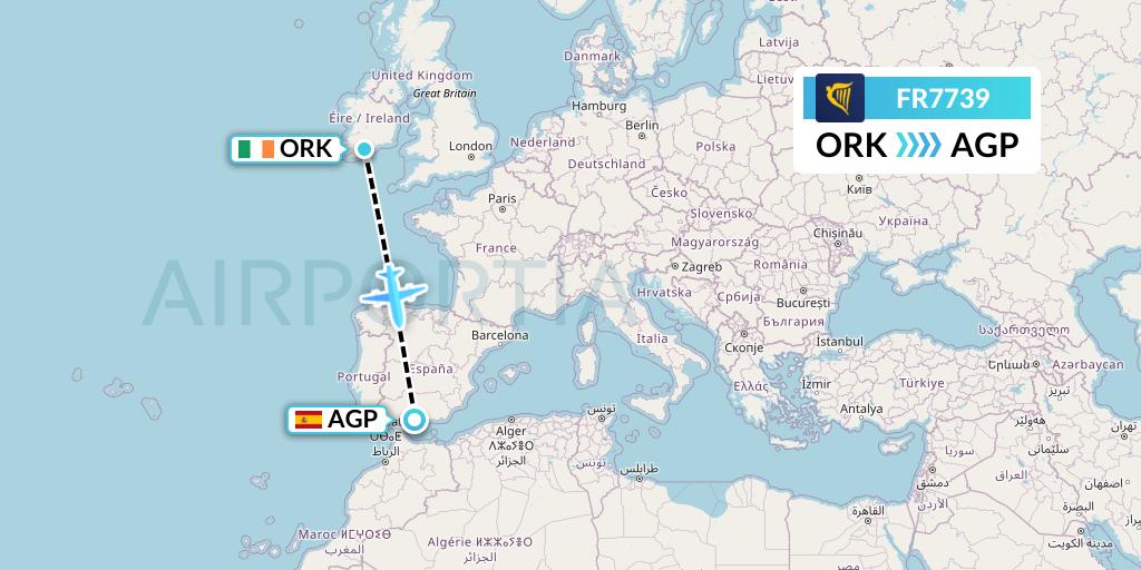 FR7739 Flight Status Ryanair: Cork to Malaga (RYR7739)