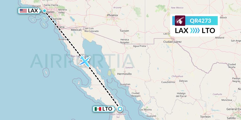 QR4273 Flight Status Qatar Airways: Los Angeles to Loreto (QTR4273)