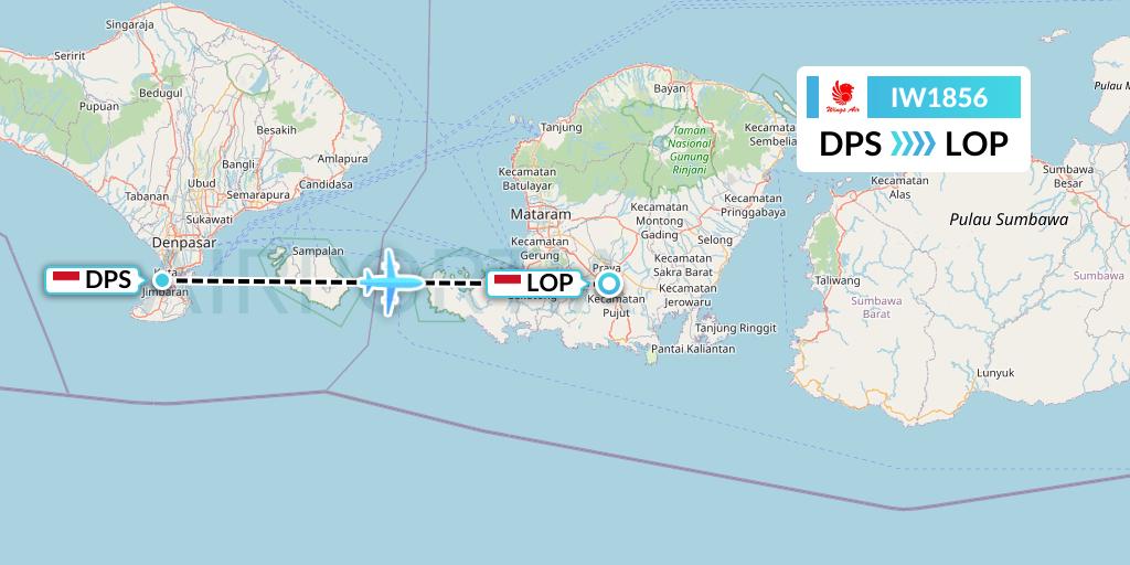 IW1856 Flight Status Wings Air: Denpasar to Lombok (WON1856)