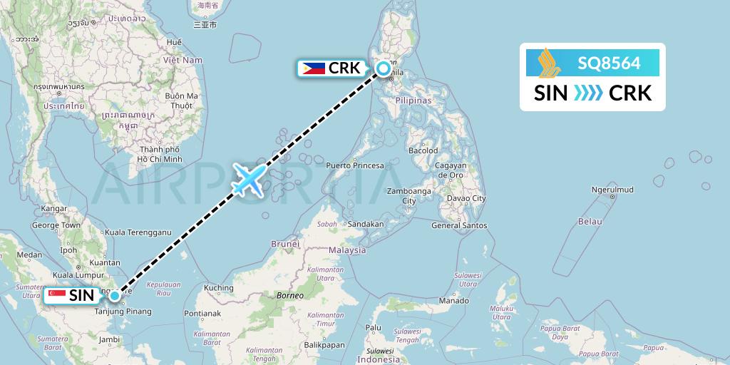 SQ8564 Flight Status Singapore Airlines: Singapore to Angeles City ...