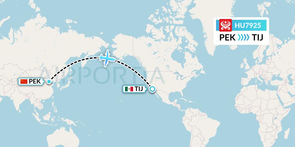 HU7925 Flight Status Hainan Airlines: Beijing to Tijuana (CHH7925)