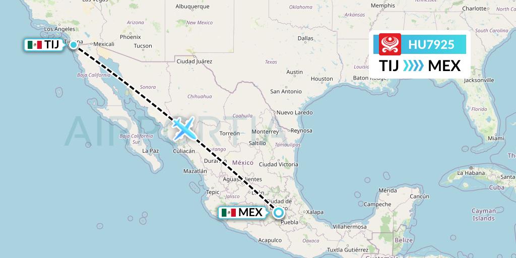 HU7925 Flight Status Hainan Airlines: Tijuana to Mexico City (CHH7925)