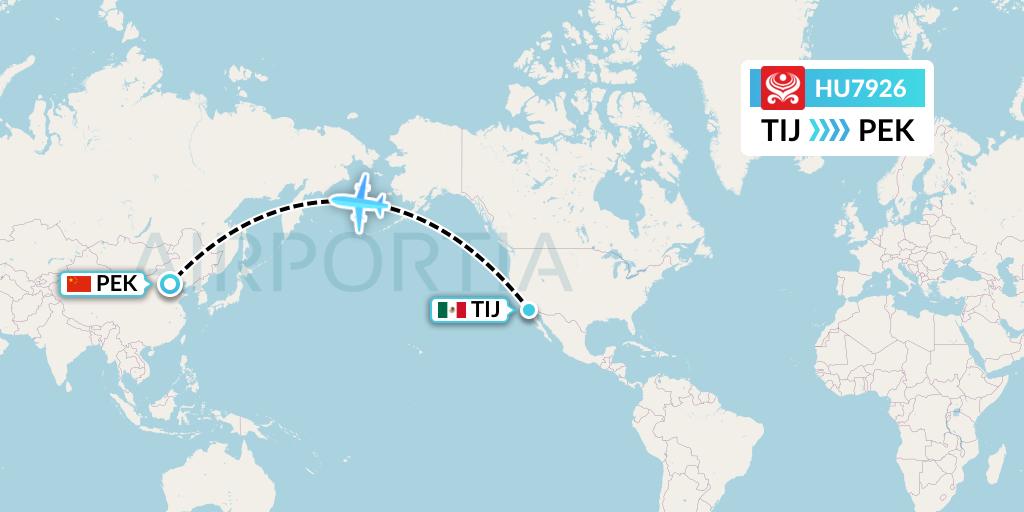 HU7926 Flight Status Hainan Airlines: Tijuana to Beijing (CHH7926)