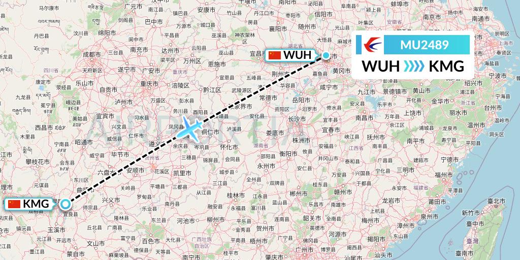 MU2489 Flight Status China Eastern Airlines: Wuhan to Kunming (CES2489)