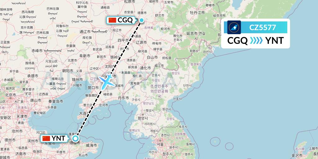 CZ5577 Flight Status China Southern Airlines: Changchun to Yantai (CSN5577)